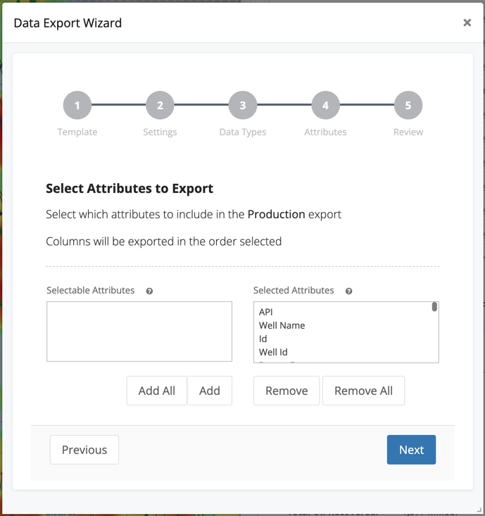 How do I export production data?