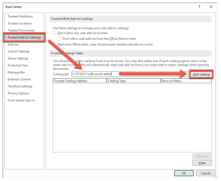 How do I set up the WellDatabase Excel Add-in?