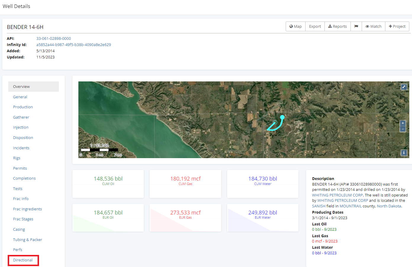 How do I access the directional survey?