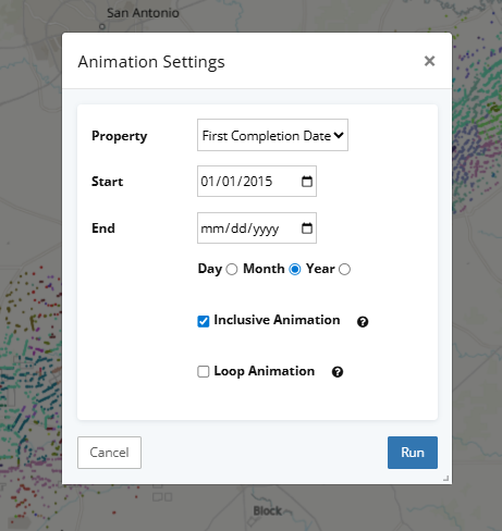 How do I create a time lapse animation for activity over time?